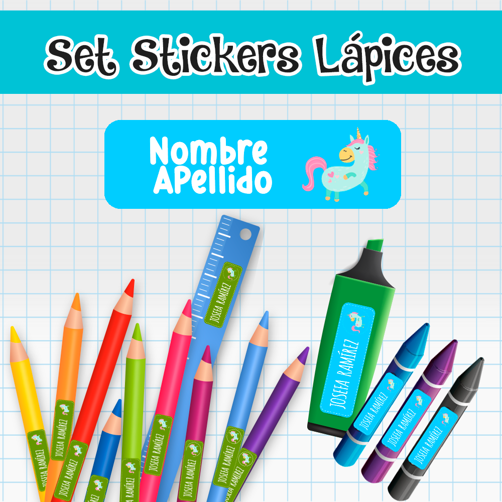 Kit Etiquetas escolares para lápices – Estampasiónate
