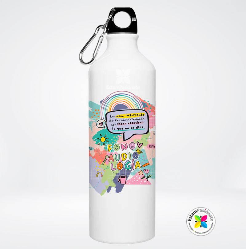 Botella Personalizada – Etiquetada "FONOAUDIOLOGÍA" – Estampasiónate